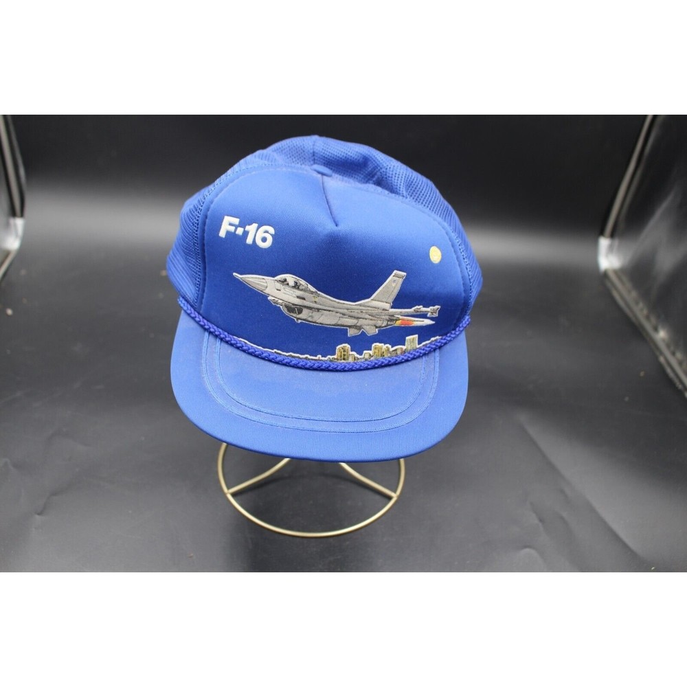 Vintage F-16 Fighter Jet Plane Adjustable Hat Cap - Gem